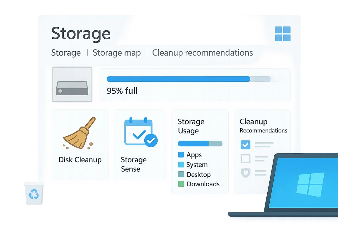 Fix Windows 11 “Low Space” With Built-in Cleanup Tools (Disk Cleanup ...