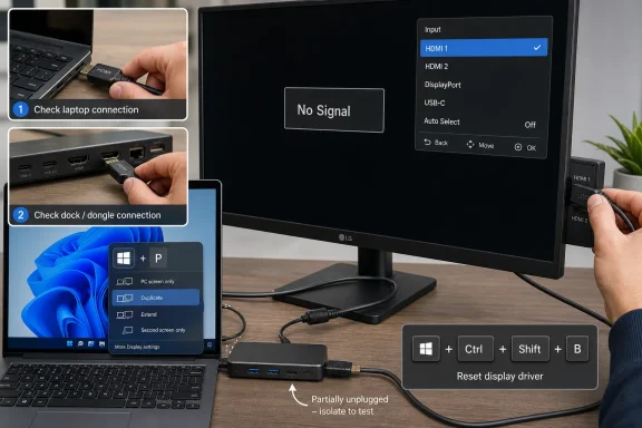 Fix Windows 10/11 HDMI “No Signal” Fast: Cable, Input, Projection ...