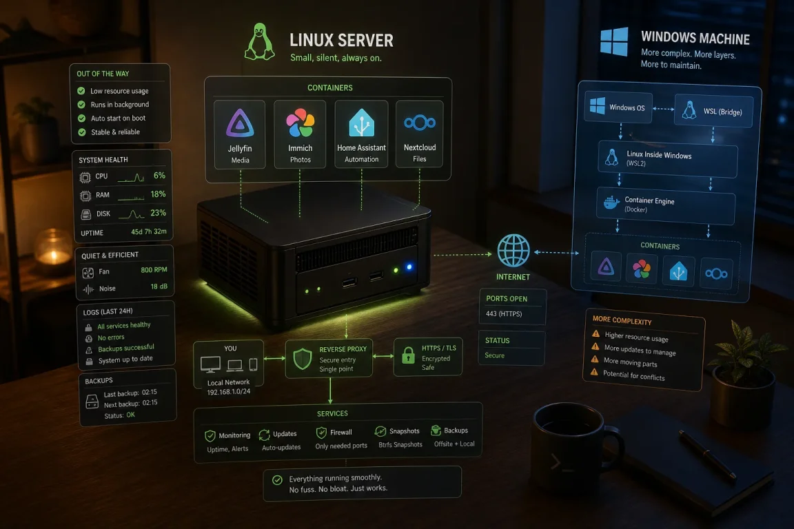 Linux vs Windows for Self-Hosting in 2026: Why Linux Wins as a Home ...