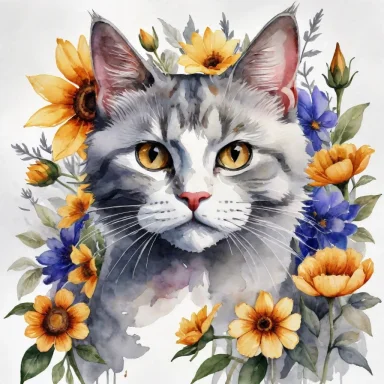 ART - Flower Power Cat | Windows Forum