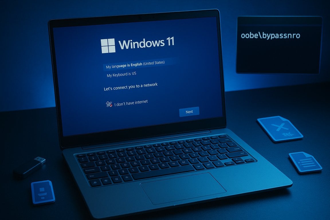 Windows 11 Local Offline Install: Bypass Microsoft Account (OOBE and ...