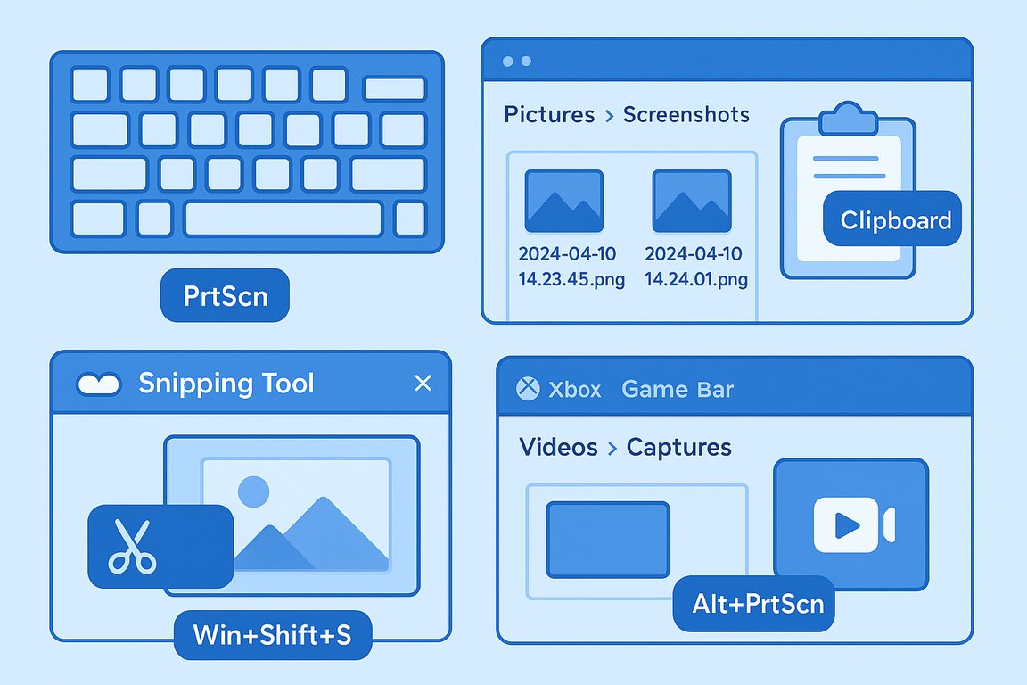 Where Windows Saves Screenshots: PrtScn, Win+PrtScn and Snipping Tool ...