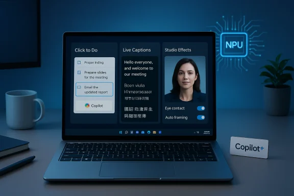 Copilot+ PC on Windows 11: Click to Do, Live Captions, Studio Effects ...