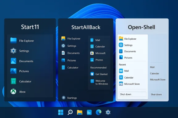 Best Windows 11 Start Menu Replacements: Start11 StartAllBack Open ...