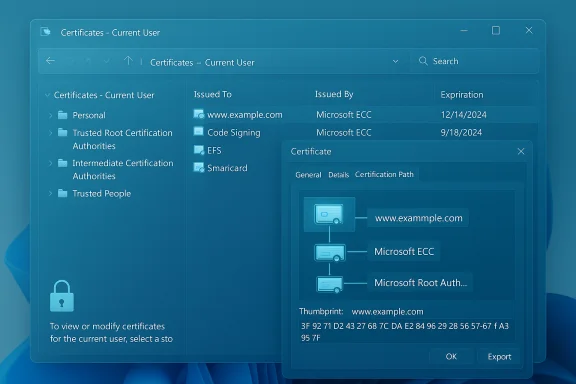 certmgr.msc Windows 11 Certificate Management Console for Power Users ...