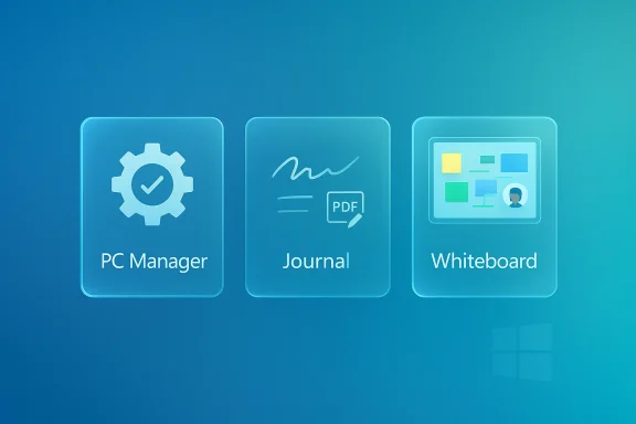 Microsoft PC Manager, Journal, and Whiteboard: Key Windows 11 Day One Tools | Windows Forum