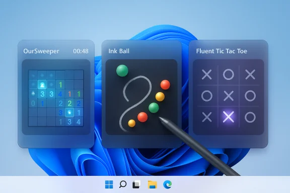 OurSweeper Ink Ball Fluent Tic Tac Toe: Top Windows 11 Micro Games with ...