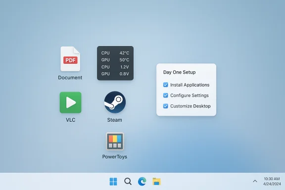 Day One Windows Toolkit: PDFgear, HWMonitor, VLC, Steam, PowerToys ...