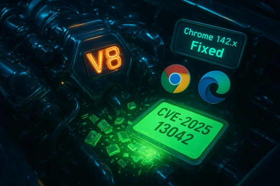 CVE-2025-13042: V8 Heap Corruption Fixed in Chrome 142 and Edge | Windows Forum