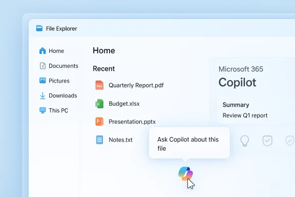 Hover to Ask M365 Copilot in File Explorer for Quick File Insights | Windows Forum
