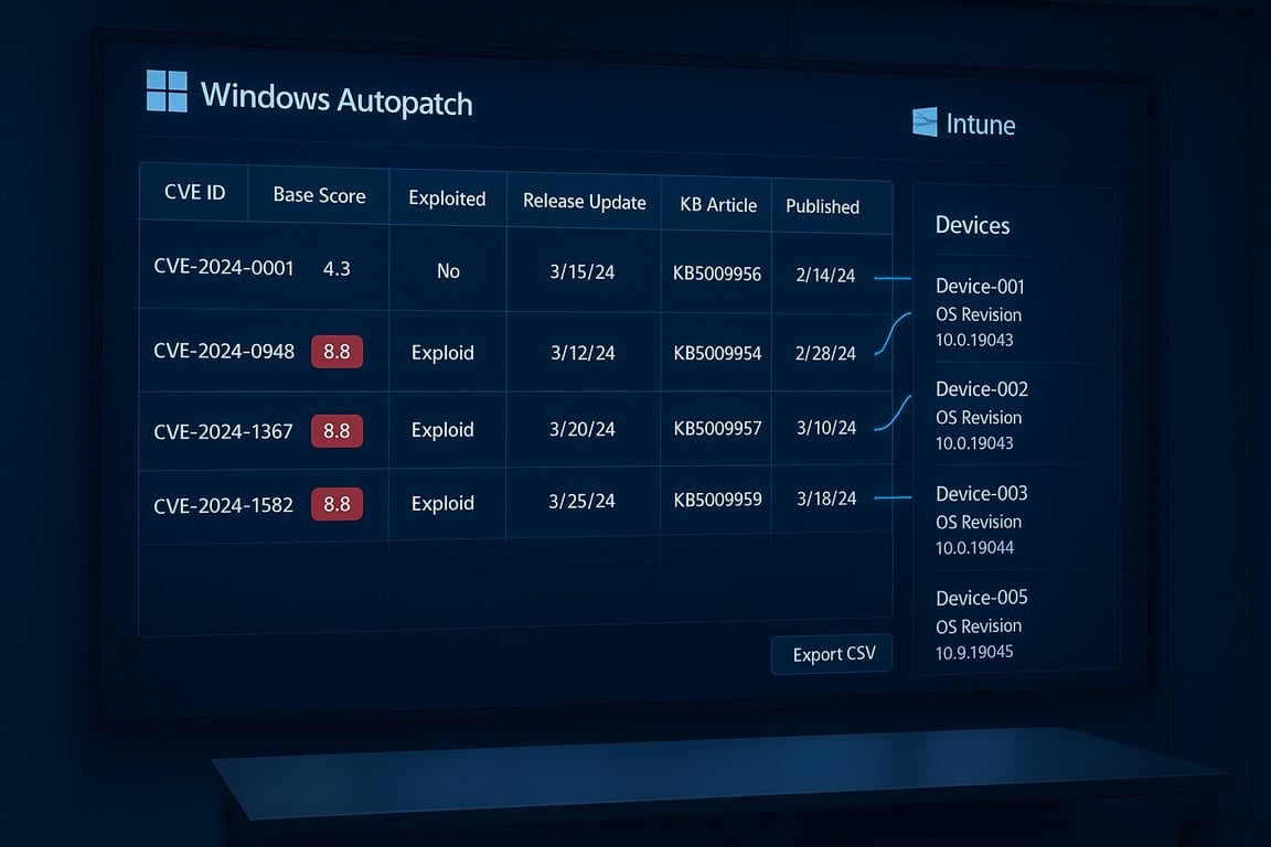 Windows Autopatch CVE Report: Device Level CVEs in Intune | Windows Forum