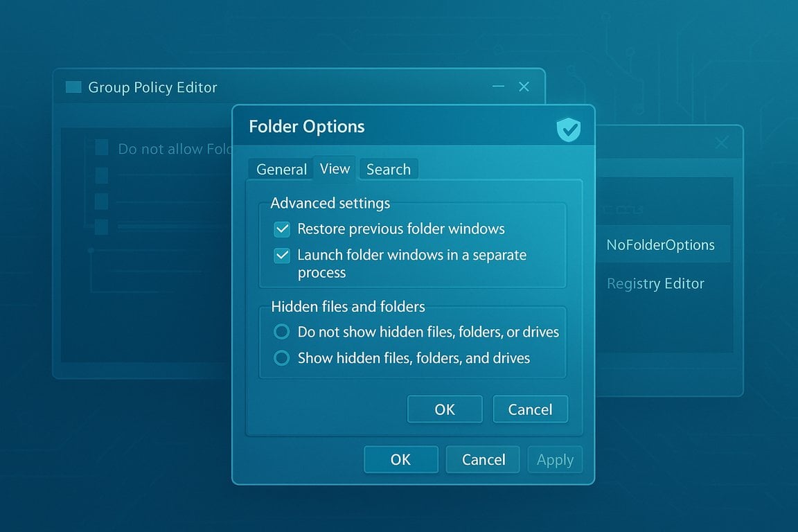 Restore or Lock File Explorer Folder Options: Policy and Registry Guide ...