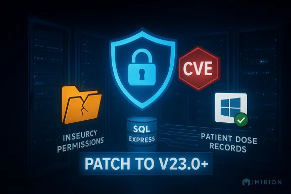 Mirion NMIS BioDose Vulnerabilities: Patch to v23.0+ Now | Windows Forum