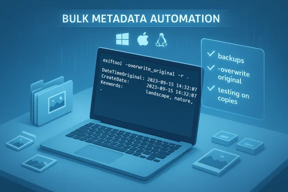 Master Metadata with ExifTool: Fast Bulk Photo Tagging and Date Fixes | Windows Forum