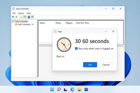 Show App UI at Logon with Windows 11 Task Scheduler | Windows Forum