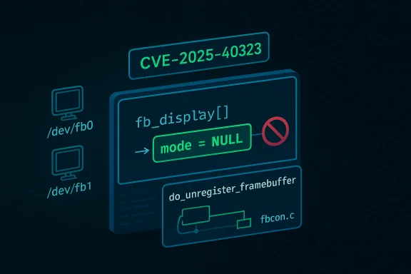 Linux Kernel fbcon Hardening: Fix Use-After-Free in Framebuffer Modes CVE-2025-40323 | Windows Forum