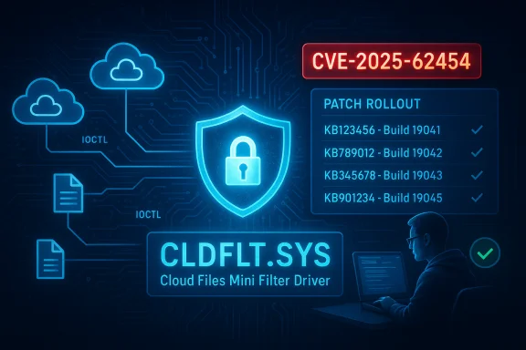 CVE-2025-62454: Patch Windows Cloud Files Mini Filter Driver EoP Now | Windows Forum