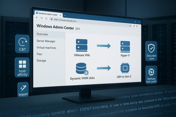 Windows Admin Center 2511 Preview: Faster VM Management and VMware to Hyper‑V Migration ...