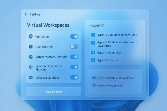 Windows 11 Virtual Workspaces: Centralized Hyper-V Sandbox and VM Controls | Windows Forum
