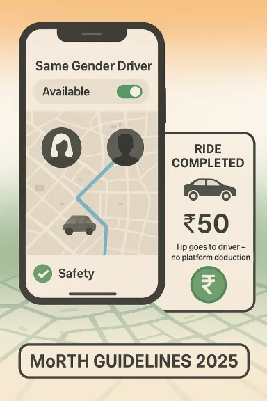 MoRTH Amends Aggregator Guidelines 2025: Same-Gender Driver Option and ...