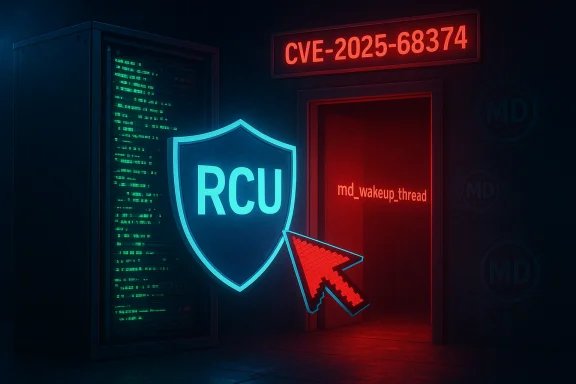 CVE-2025-68374: Linux MD RAID RCU Lifetime Use-After-Free Bug | Windows ...