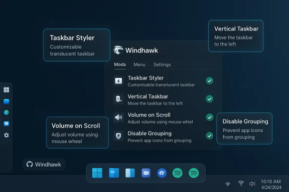 Windhawk: Open Source Mods to Restore Windows 11 Taskbar Control ...