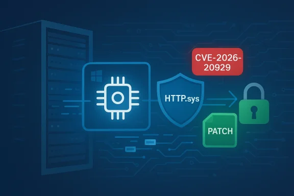 CVE-2026-20929 Elevation of Privilege in Windows HTTP.sys: Patch Now ...