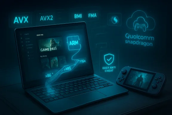 Windows on Arm gains Xbox PC app and Prism AVX translation for portable gaming | Windows Forum