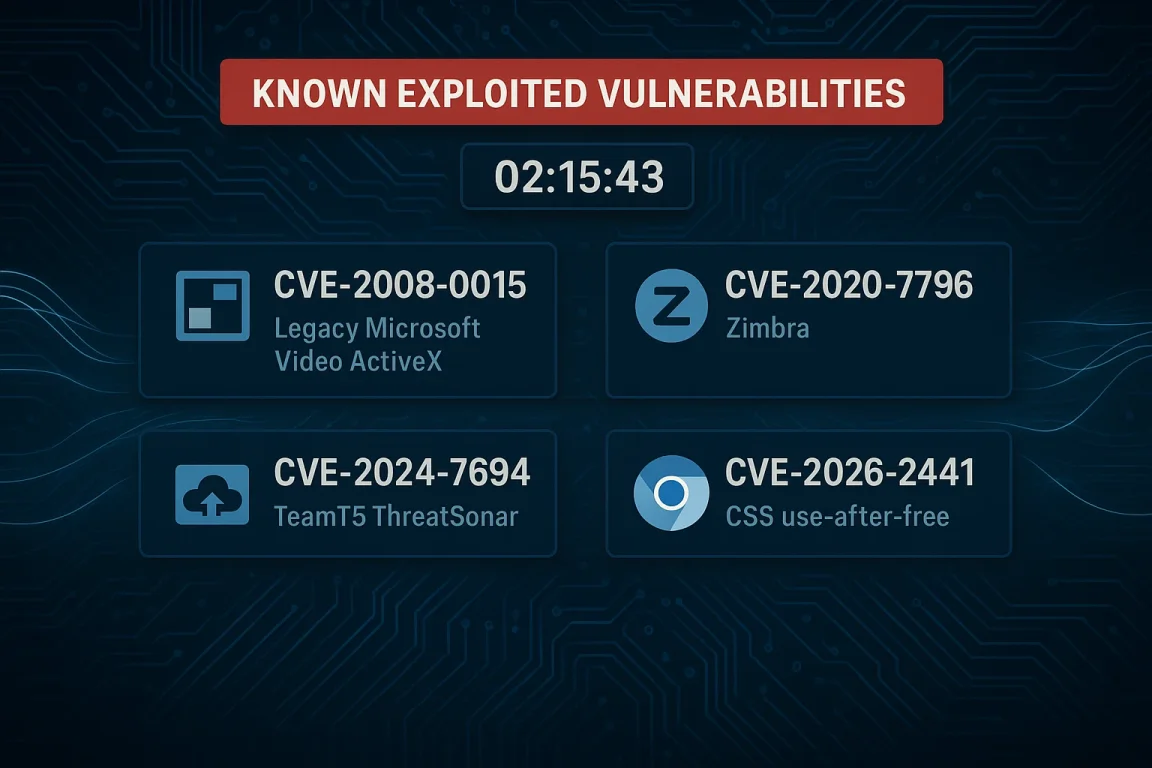 KEV Catalog Adds Four Exploited CVEs: Legacy ActiveX, Zimbra SSRF ...