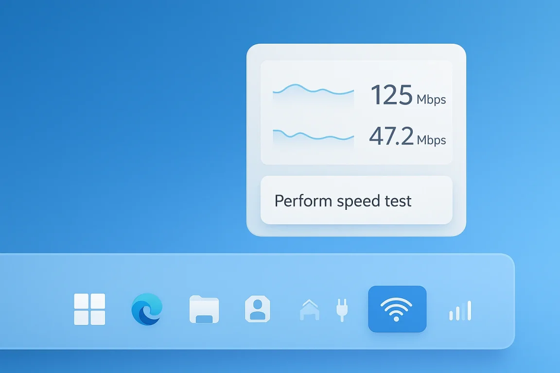 Windows 11 Taskbar Network Speed Test: One-Click Wi‑Fi, Ethernet ...