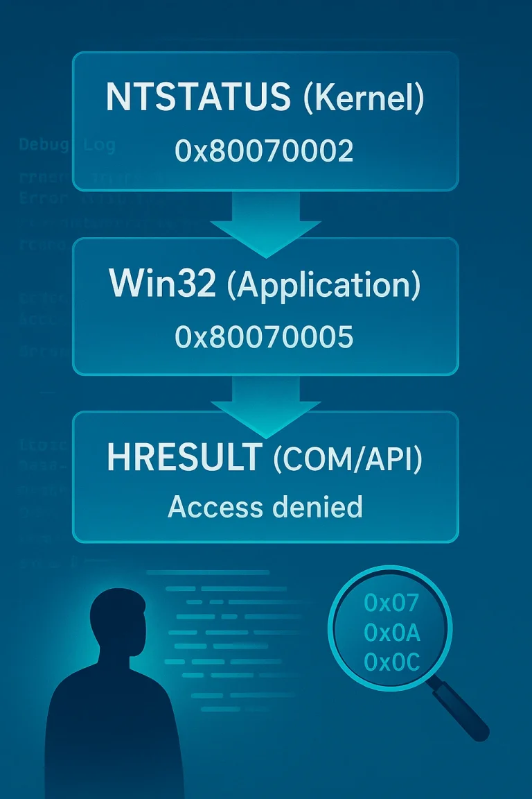 Windows Error Codes Decoded: NTSTATUS, Win32, and HRESULT Layers ...